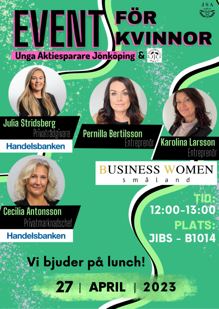 Lär dig mer om privatekonomi och kvinnor i ledande positioner - Anmäl dig till Jönköpings ...